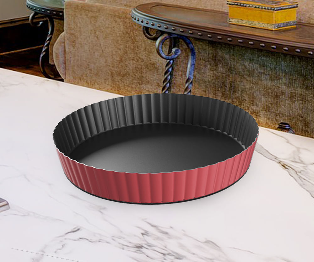 Forma para quiche fundo removível 24x4,2cm Brinox - Cereja - Camicado
